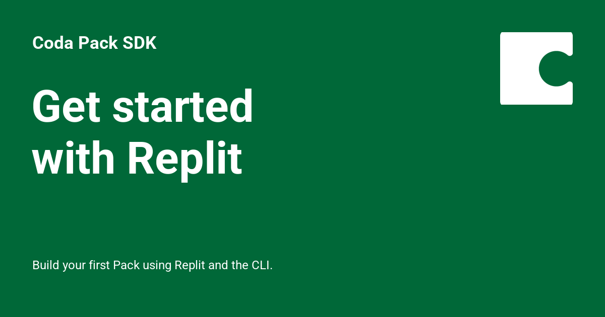 Get started with Replit - Coda Pack SDK