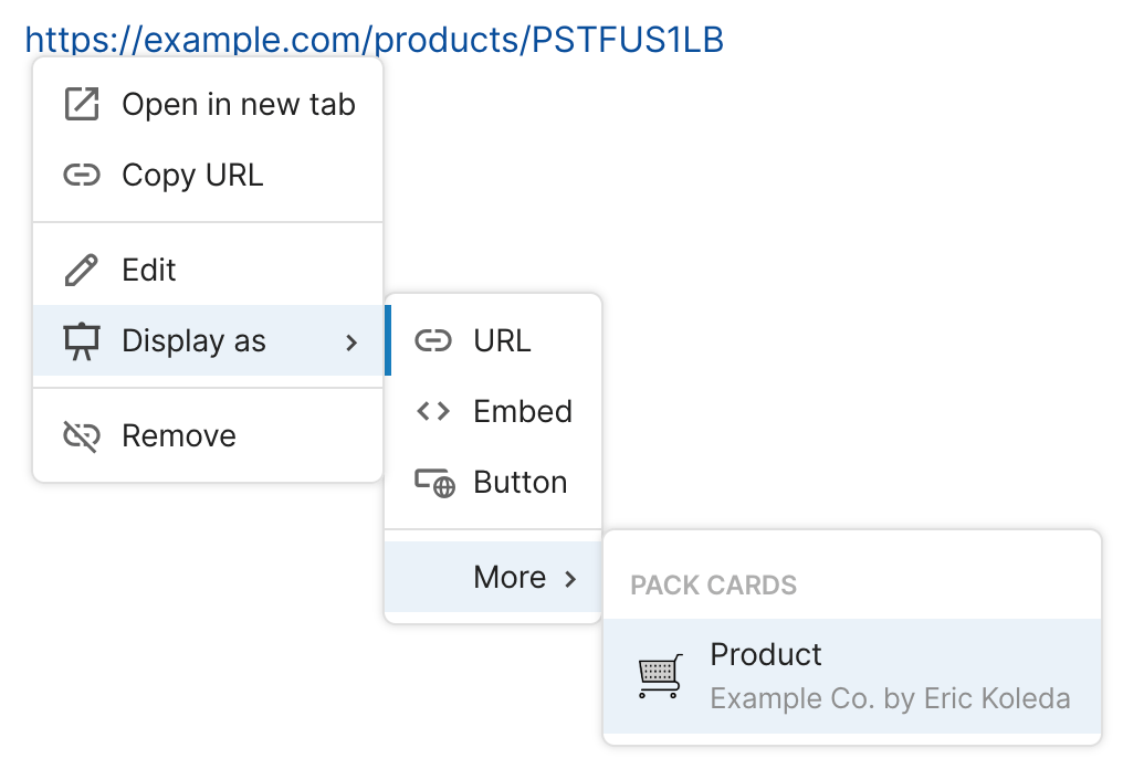 Preview content with rich cards - Coda Pack SDK