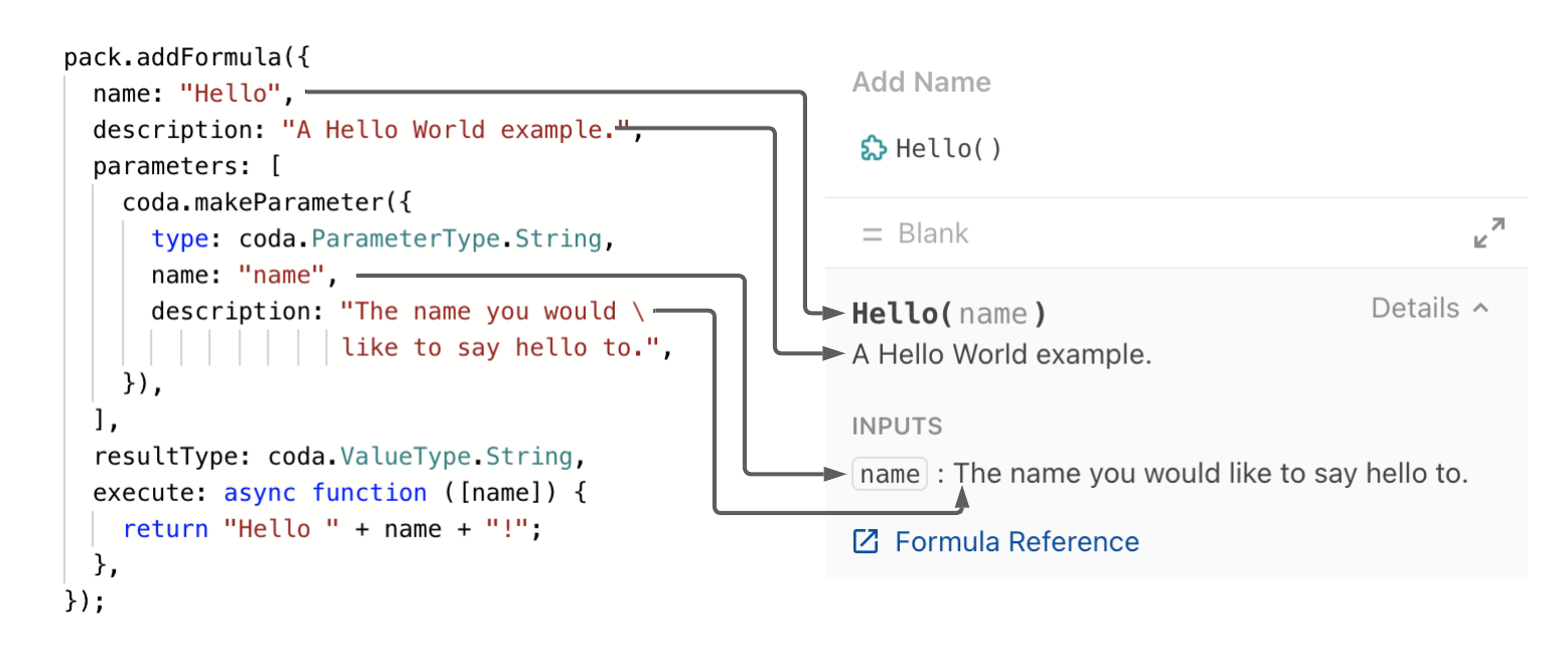 Add custom formulas - Coda Pack SDK