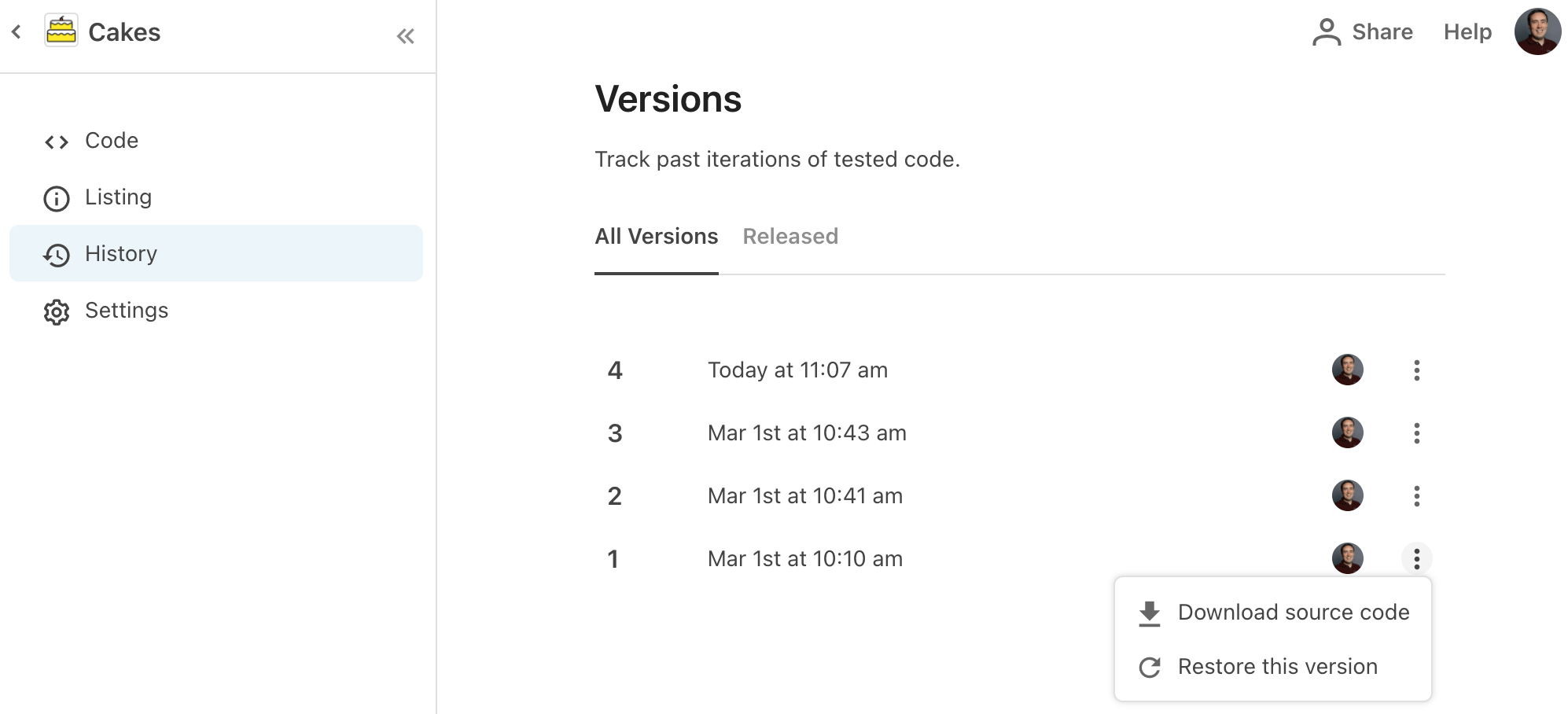 Managing versions and releases - Coda Pack SDK
